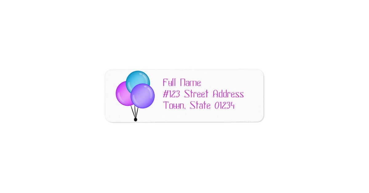 Birthday Balloons Mailing Labels | Zazzle