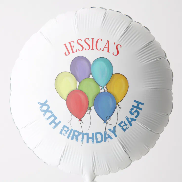 Birthday Balloons Personalized Party Celebration | Zazzle