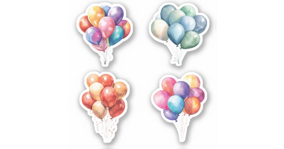 Birthday Balloons Sticker | Zazzle