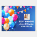 Birthday Balloons Streamers Custom Photo Text Yard Sign | Zazzle