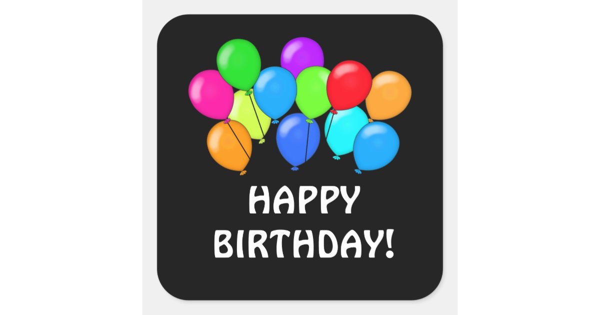 Birthday Balloons unisex party sticker | Zazzle.com