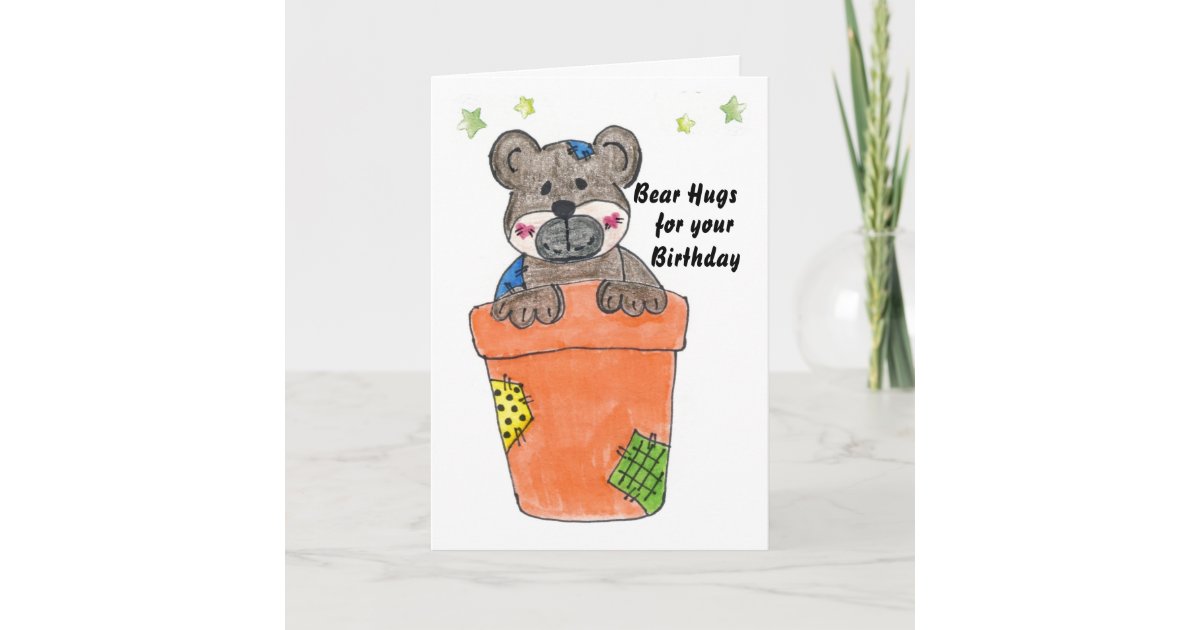 Birthday Bear Hugs Card | Zazzle