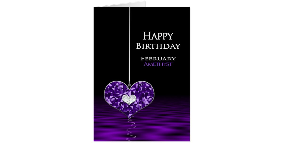 Birthday - Birthstone - February - Amethyst Card | Zazzle.com