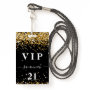 Masquerade black gold glitter vip invitation badge | Zazzle