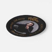 Birthday black gold photo man myth legend paper plates | Zazzle