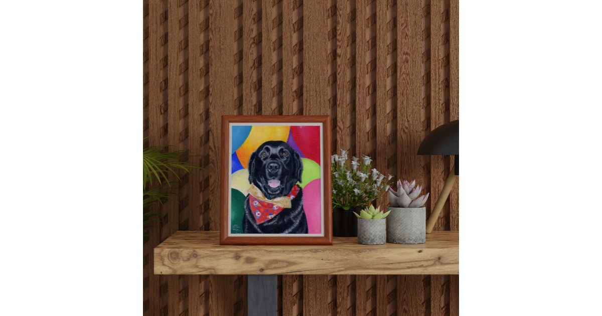 Birthday Black Labrador Artwork Poster | Zazzle