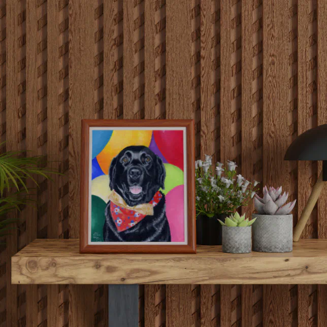 Birthday Black Labrador Artwork Poster | Zazzle