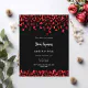 Birthday black red confetti invitation | Zazzle