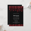Birthday black red confetti invitation | Zazzle