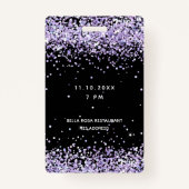 Birthday black violet lavender vip invitation badge | Zazzle
