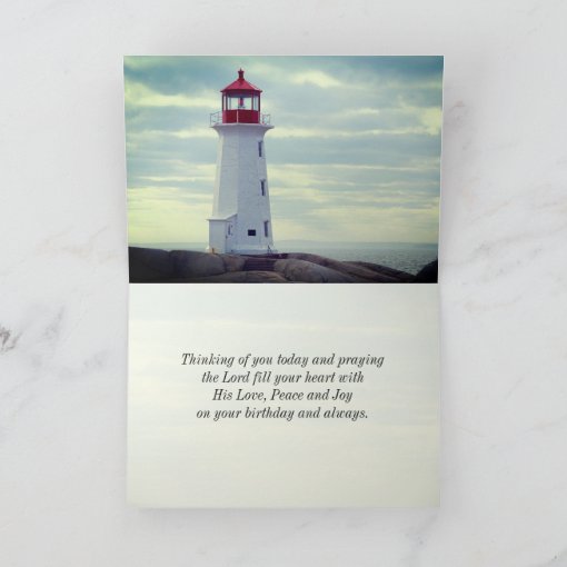 Birthday Blessings Numbers 6:24-26 Lighthouse Card | Zazzle