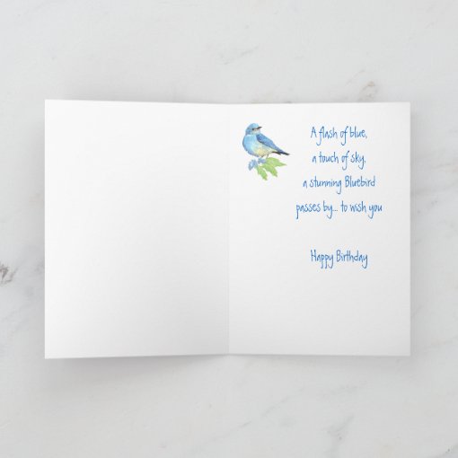 Birthday Bluebird Watercolor Bird Collection Card | Zazzle