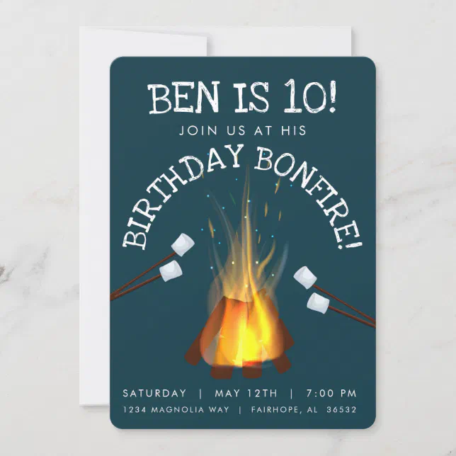 Birthday Bonfire Invitation | Zazzle