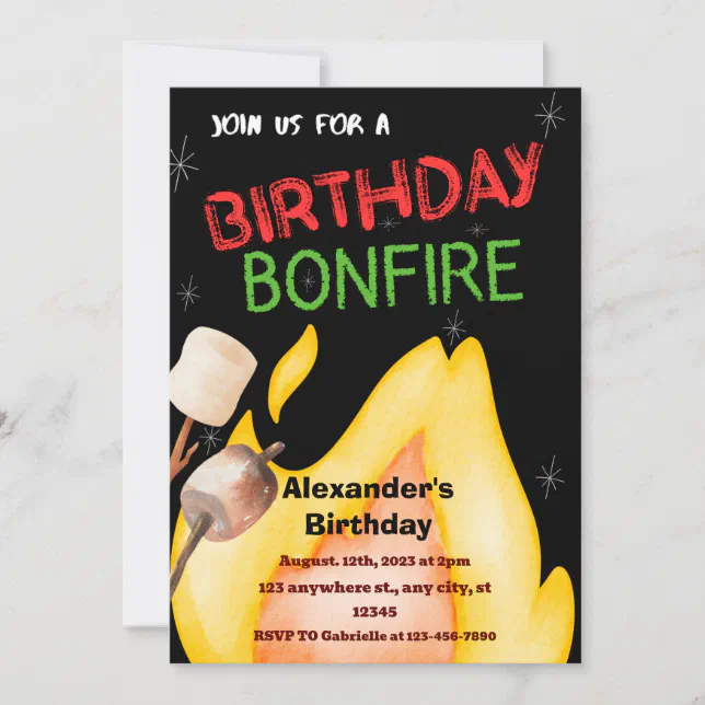 Birthday Bonfire Invitation | Zazzle