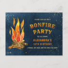 Bonfire Outdoor Party Postcard Invitation | Zazzle.com