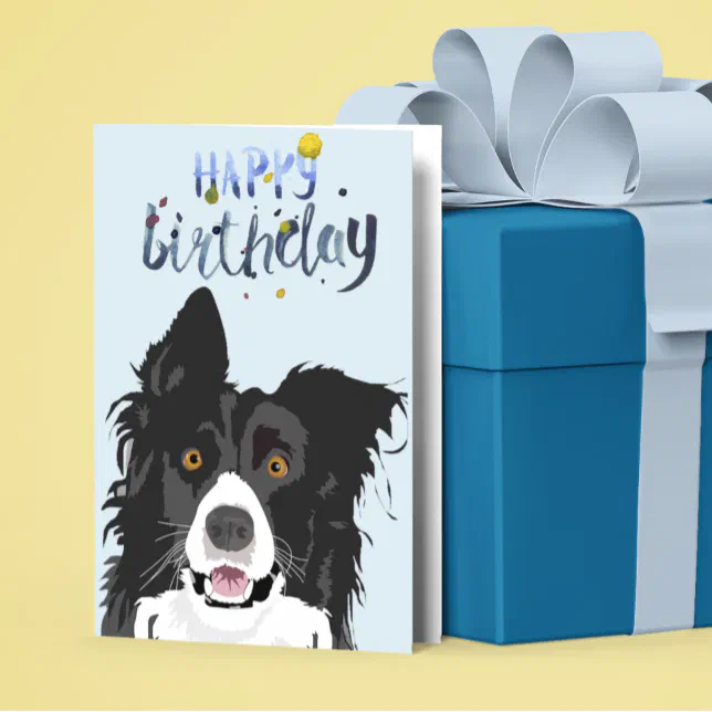 Birthday Border Collie Dog Animal Card | Zazzle