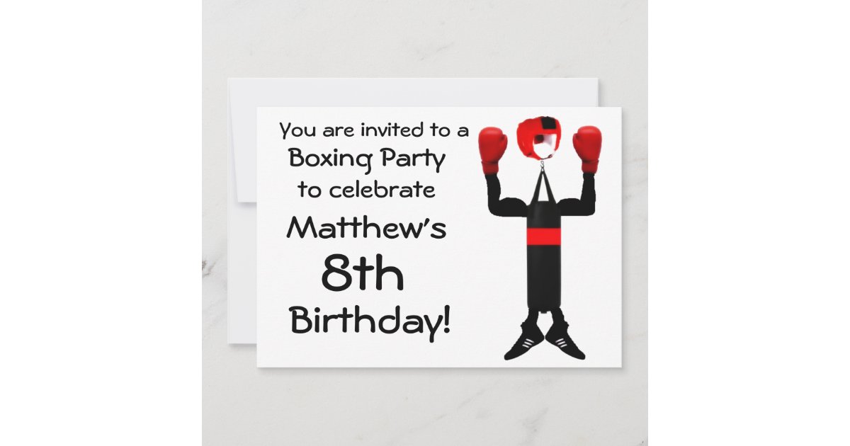 Birthday Boxing Party Invitation | Zazzle