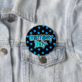 Birthday Boy Blue and Black Button | Zazzle