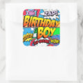 Birthday Boy Comic Book Square Sticker | Zazzle