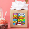 Birthday Boy Comic Book Square Sticker | Zazzle