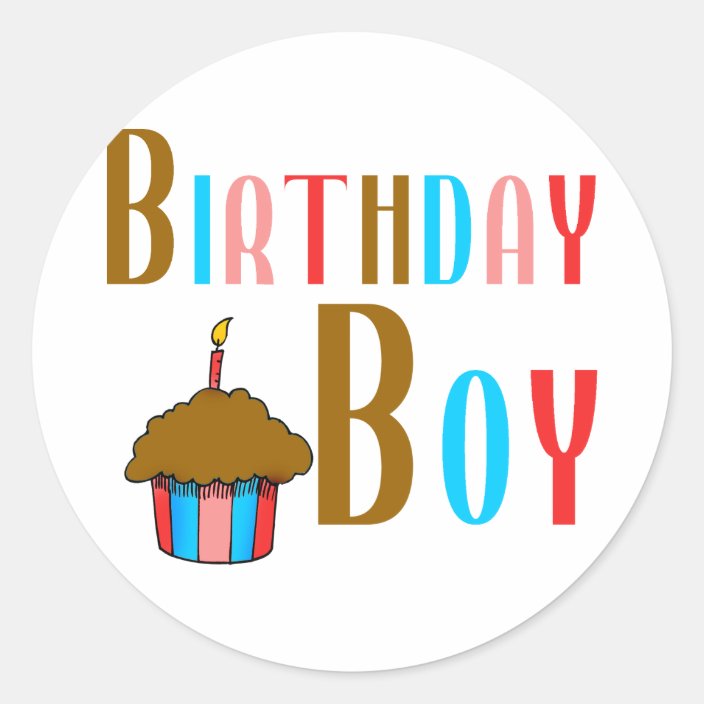 Birthday Boy Multicolored Products Classic Round Sticker | Zazzle.com