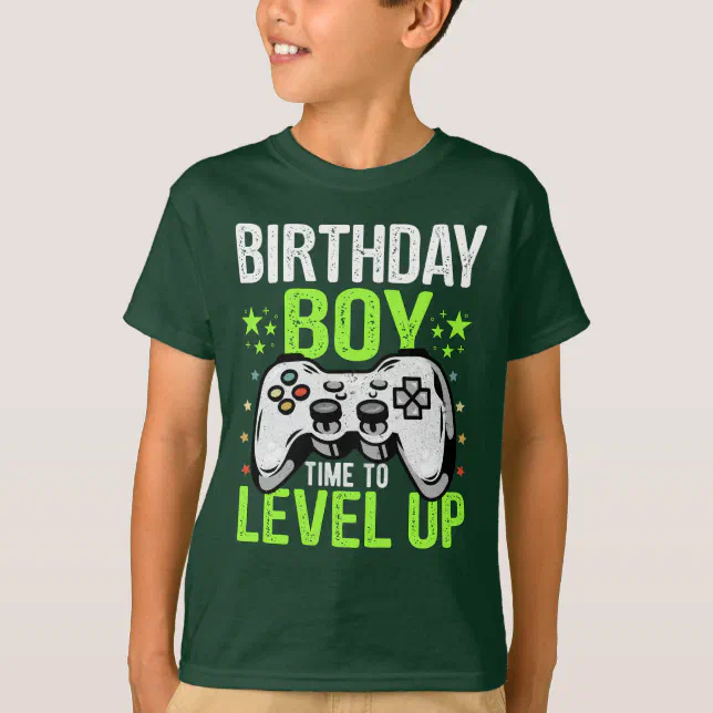 Birthday Boy Time to Level Up Gift Boys T-Shirt | Zazzle