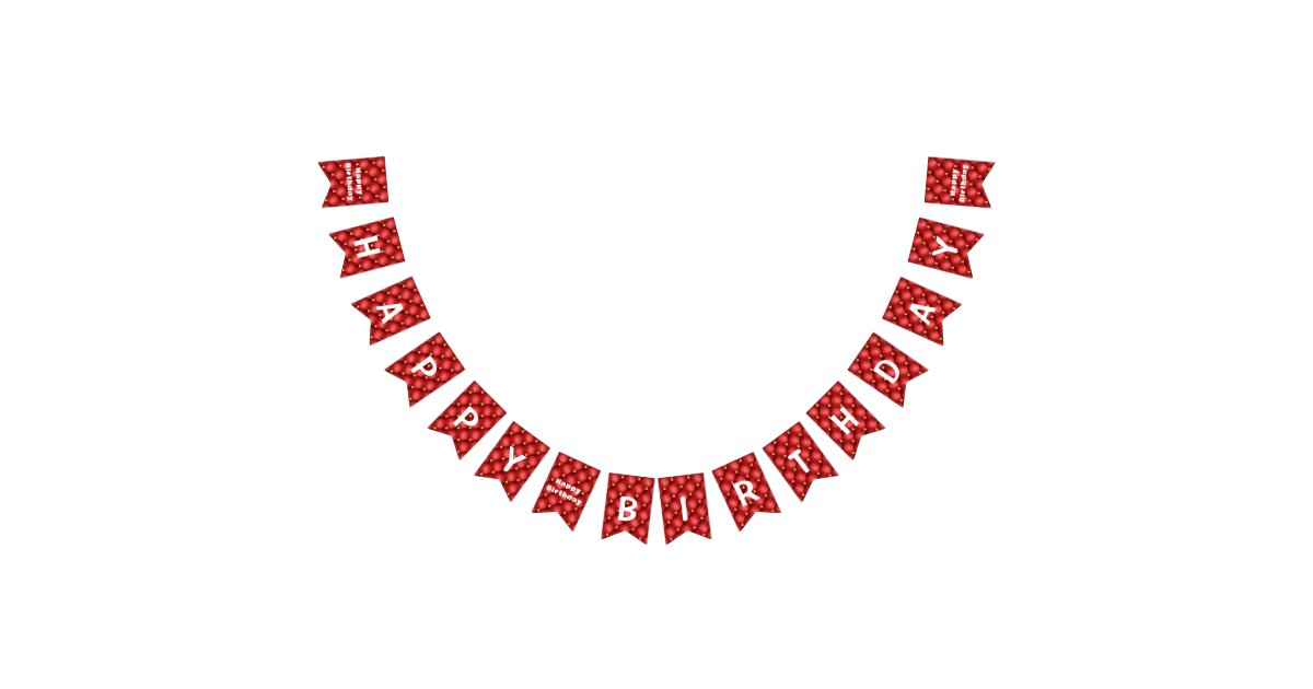 Birthday Bunting Flags Gold Red Diamonds Tufted | Zazzle