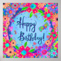 Birthday Butterflies Fun Pretty Inspirivity Poster | Zazzle