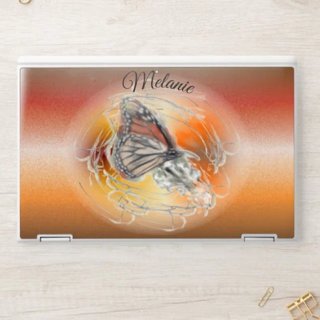 Birthday Butterfly HP Laptop Skin | Zazzle