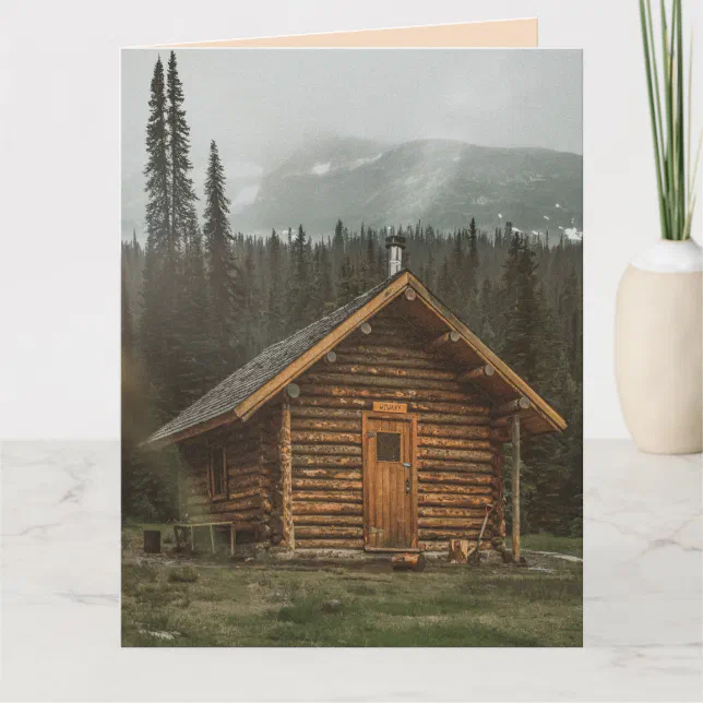 BIRTHDAY CABIN OFF THE GRID GREETING CARD | Zazzle