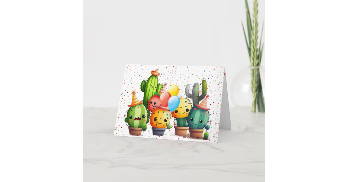 Birthday Cacti From Group Card | Zazzle