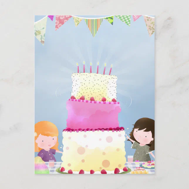 Birthday cake fun - postcard | Zazzle