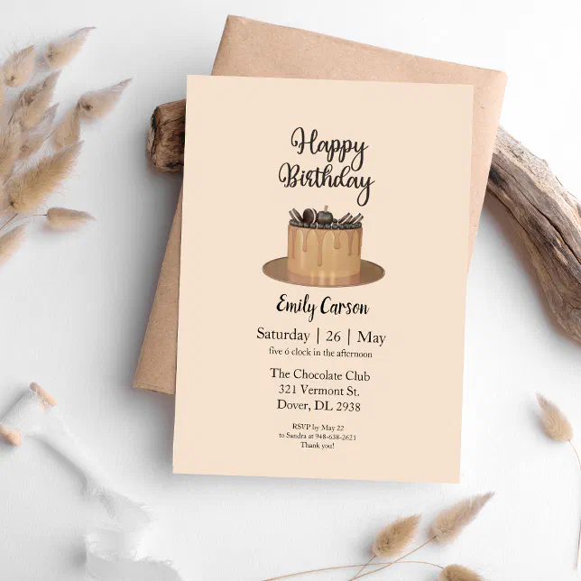 Birthday Cake Invitation card | Zazzle