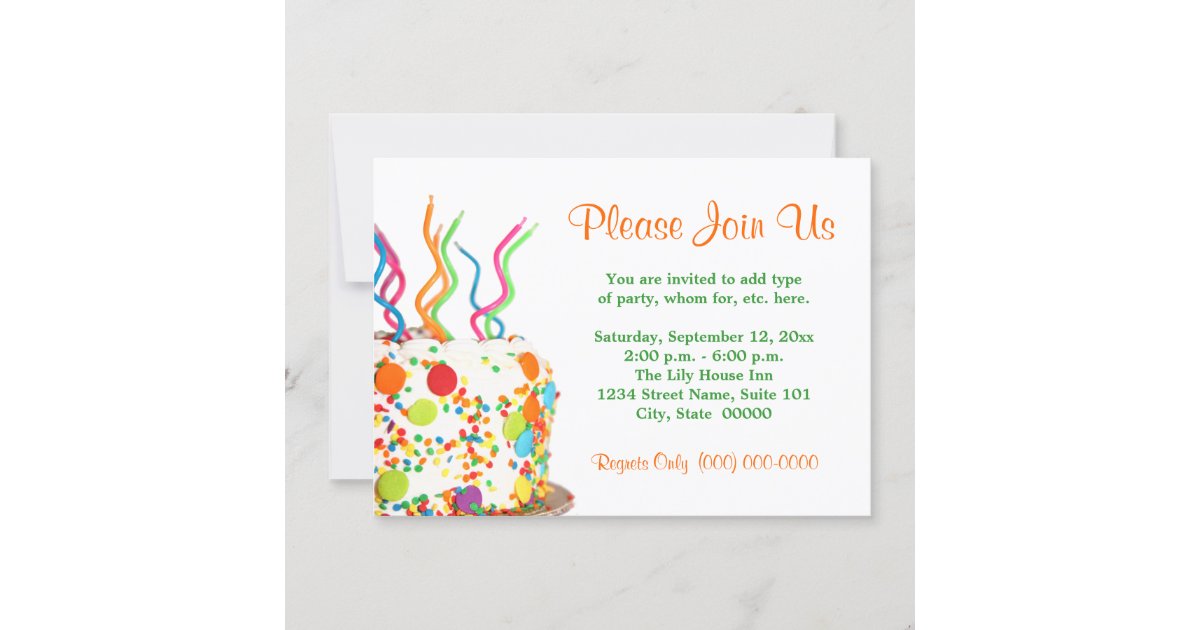 Birthday Cake Invitations | Zazzle
