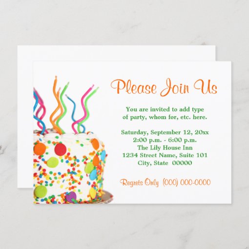 Birthday Cake Invitations | Zazzle