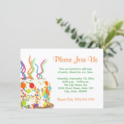 Birthday Cake Invitations | Zazzle