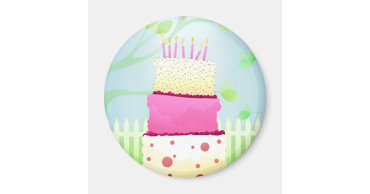 Birthday cake magnets | Zazzle