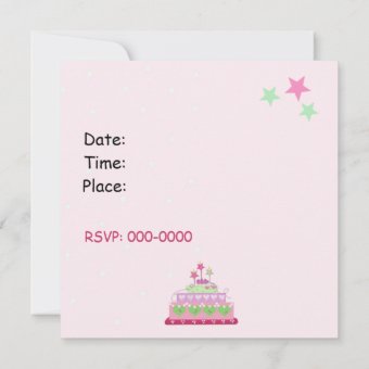 Birthday Cake Party Invitation | Zazzle