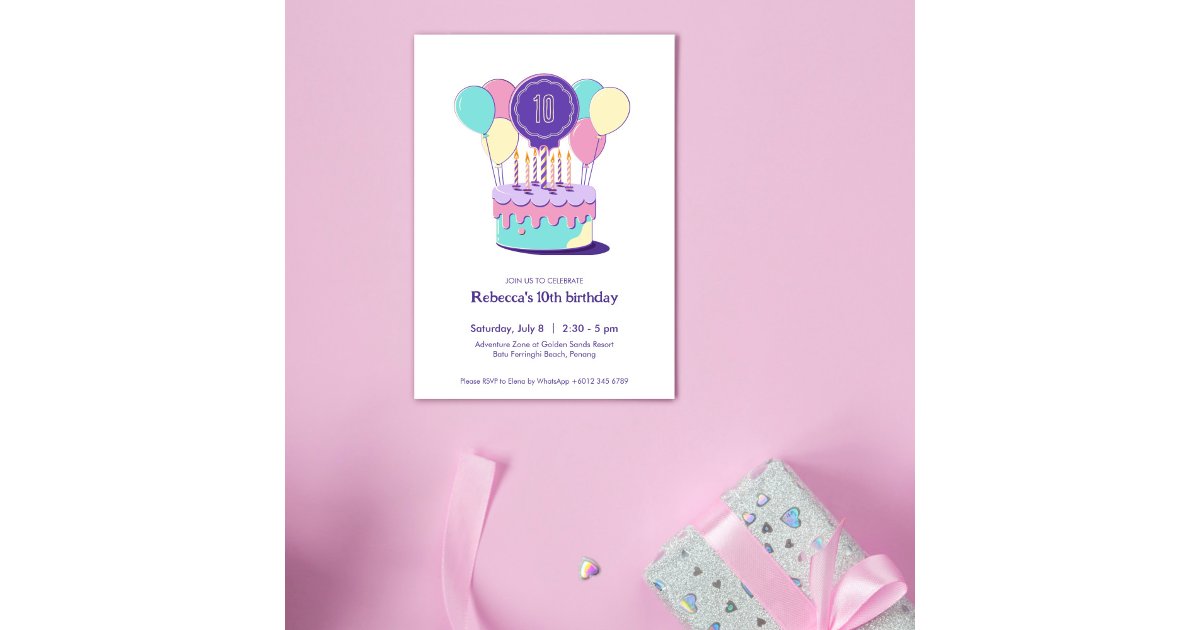 Birthday Cake Party Invitation | Zazzle