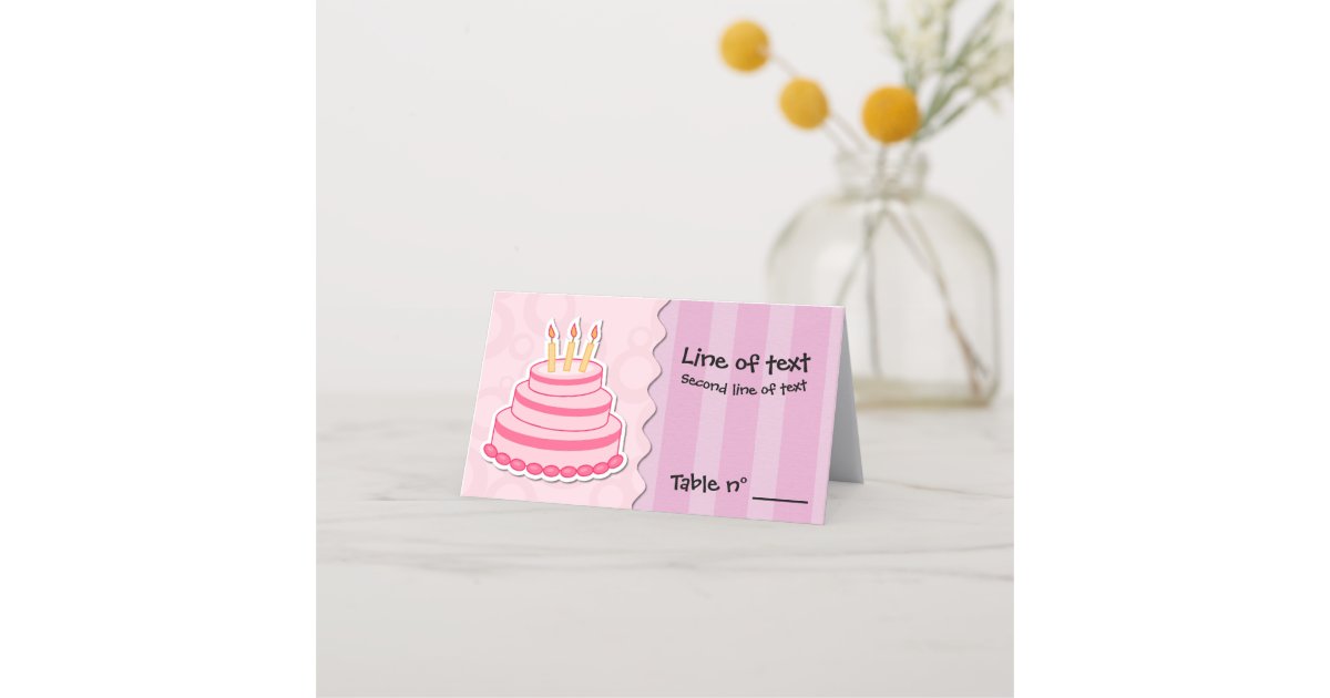 Birthday cake place card | Zazzle