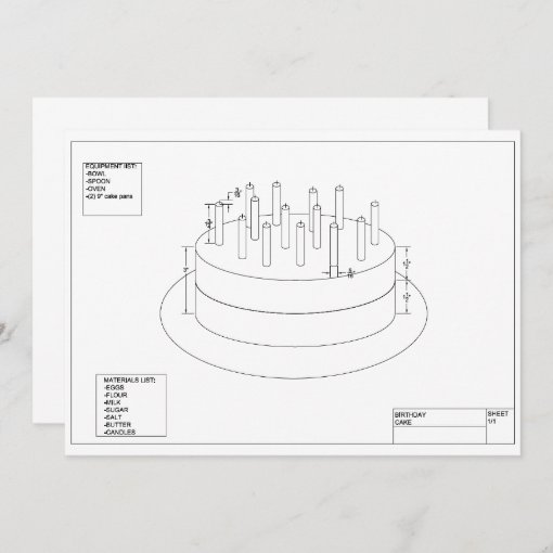Birthday Cake Plan Card | Zazzle