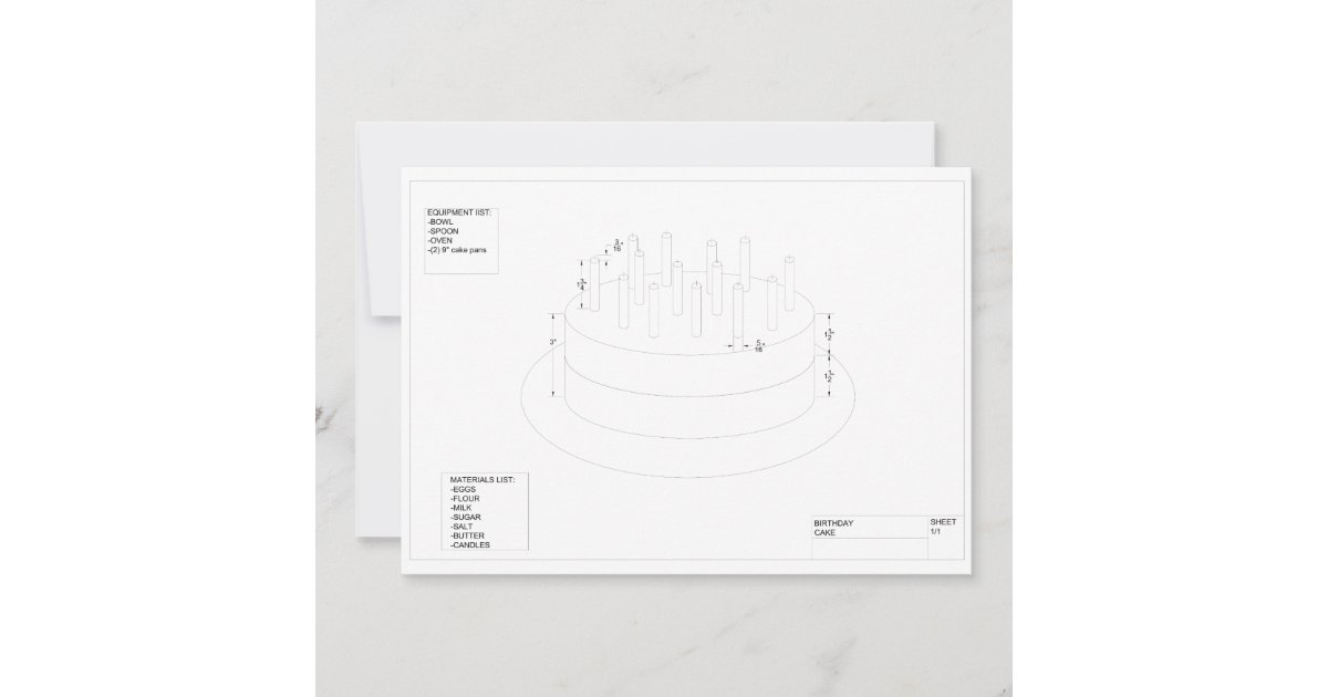 Birthday Cake Plan Card | Zazzle