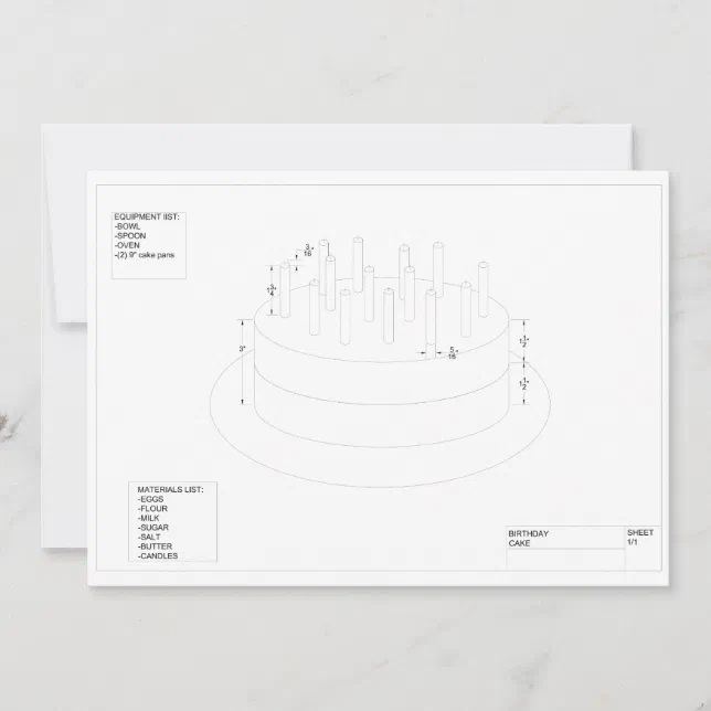 Birthday Cake Plan Card | Zazzle