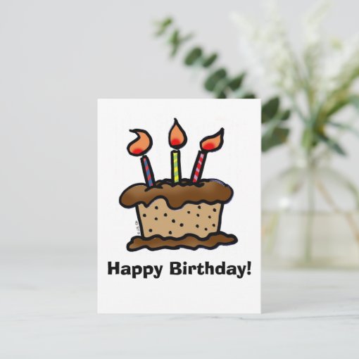Birthday cake postcard | Zazzle