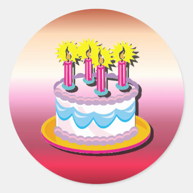 Birthday Cake Sticker | Zazzle