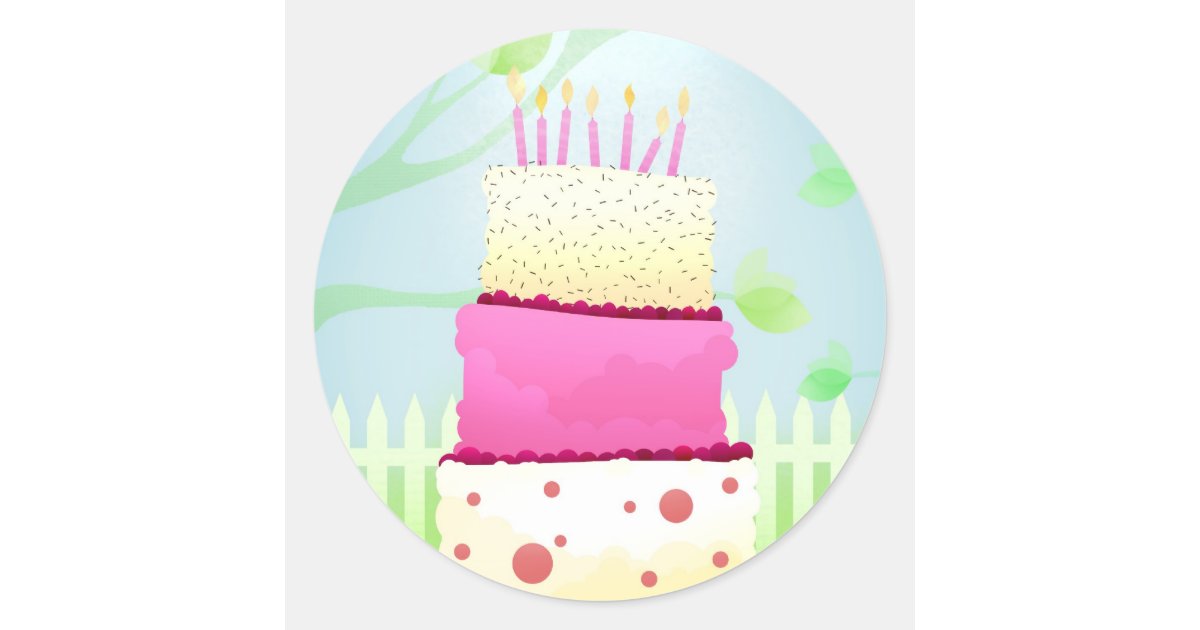 Birthday cake stickers | Zazzle