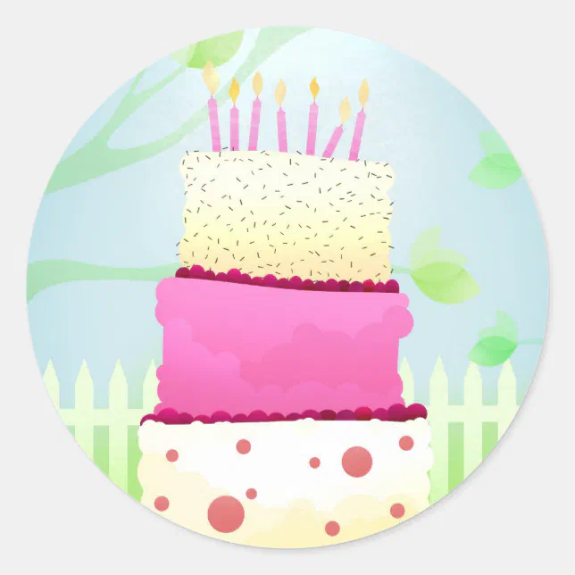 Birthday cake stickers | Zazzle