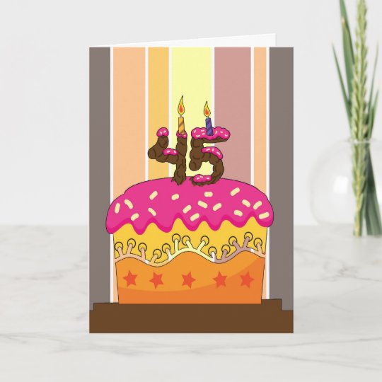 birthday - cake with candles 45 - 45th birthday gr card | Zazzle.com