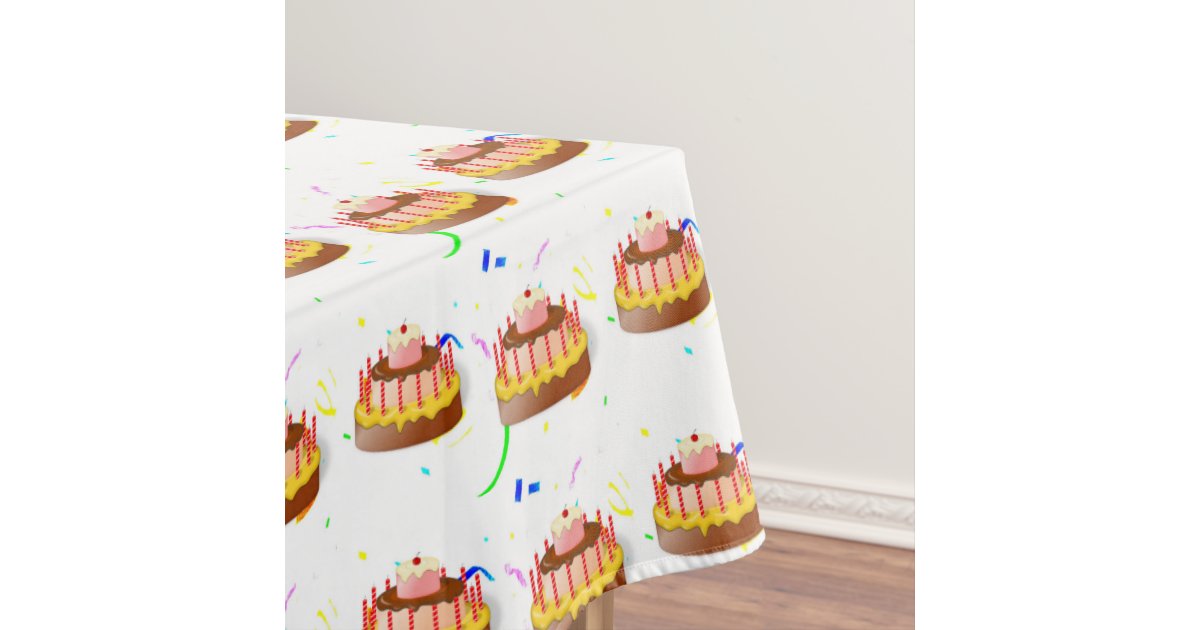 birthday cakes party themed tablecloth | Zazzle