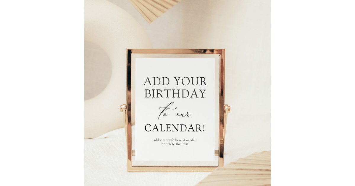 Birthday Calendar Poster | Zazzle